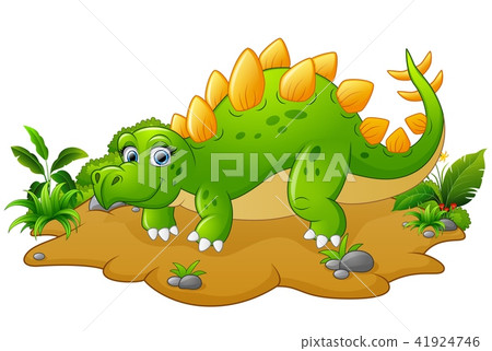 Funny stegosaurus cartoon - Stock Illustration [41924746] - PIXTA