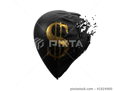 exploding dollar currency balloon. 3d illustration - Stock Illustration ...