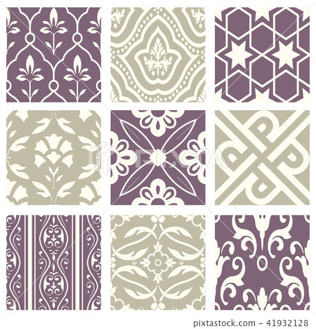 Classic vintage pastel violet seamless pattern - Stock Illustration ...