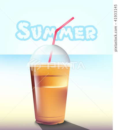 Frappe Vector realistic. Summer sea pastel - Stock Illustration ...