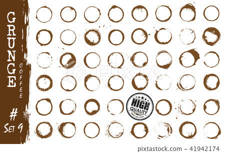 Set of realistic grunge elements stained coffee . - Stock Illustration ...