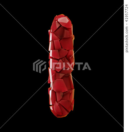 Alphabet made of plastic shards red color... - Stock Illustration ...