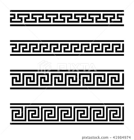 Four seamless meander designs - Stock Illustration [41984974] - PIXTA