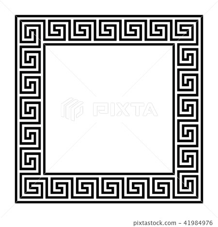 Square frame with seamless meander pattern - Stock Illustration ...