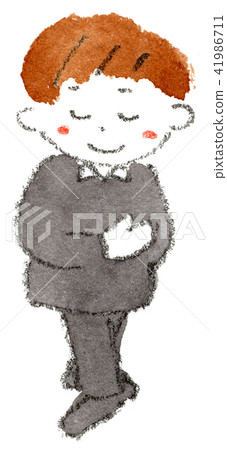 A gentleman greeting in a suit - Stock Illustration [41986711] - PIXTA