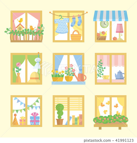 Window window side Housing house illustration - Stock Illustration ...
