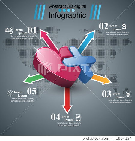 Health, heart icon. 3D Medical infographic. - Stock Illustration ...