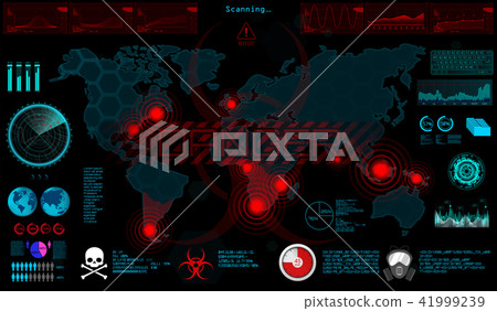 GUI. World Virus in HUD style. - Stock Illustration [41999239] - PIXTA