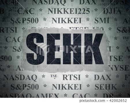 Stock market indexes concept: SEHK on Digital... - Stock Illustration ...