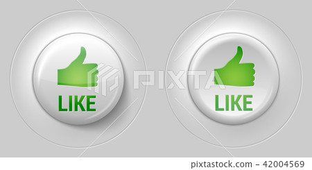 big white glossy like button - Stock Illustration [42004569] - PIXTA