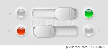 modern ui elements - switches and LED lights - Stock Illustration ...