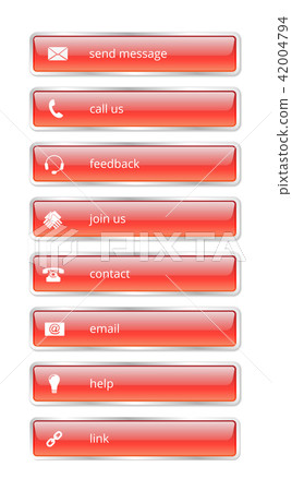 red glossy internet buttons - Stock Illustration [42004794] - PIXTA