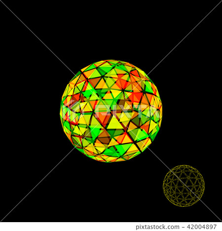 Abstract polygonal broken sphere. 3d Vector - Stock Illustration ...