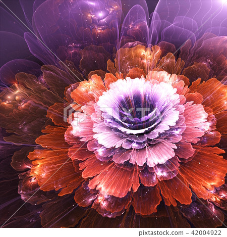 abstract flower, computer generated graphic - Stock Illustration ...