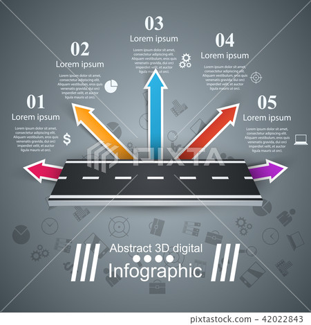 Road infographic design template and marketing... - Stock Illustration ...