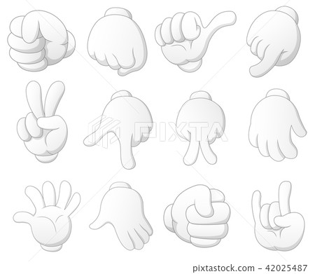 Collection of cartoon hands - Stock Illustration [42025487] - PIXTA