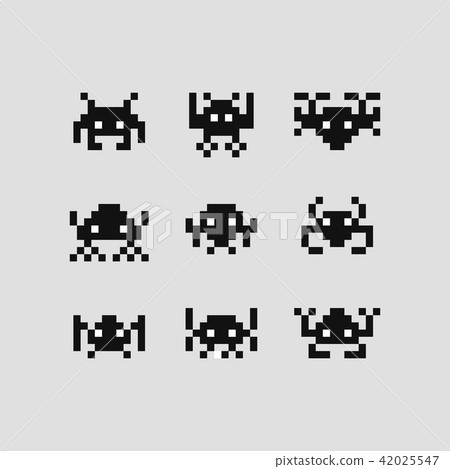 space invaders 8 bit vector set - Stock Illustration [42025547] - PIXTA
