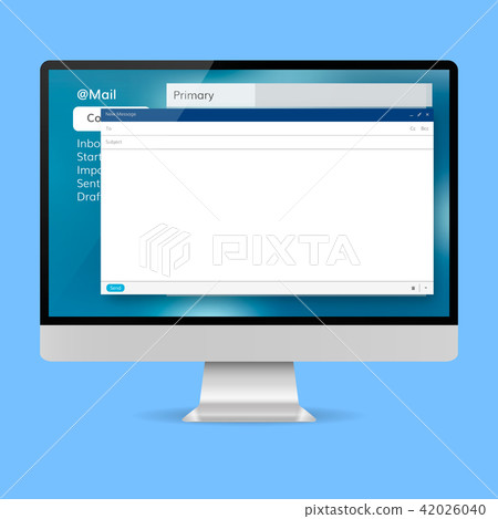 email template on computer screen - Stock Illustration [42026040] - PIXTA