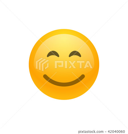 Smile face emoji vector icon - Stock Illustration [42040060] - PIXTA