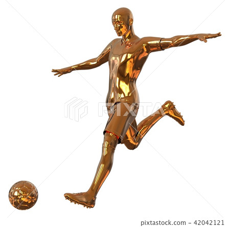 Soccer football player of gold isolated on white - Stock Illustration ...