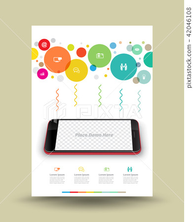 Template A4 for technology on mobile phone - Stock Illustration ...