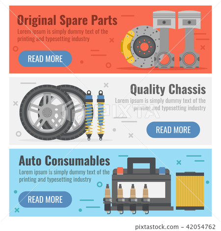 Three banner for auto spare parts - Stock Illustration [42054762] - PIXTA