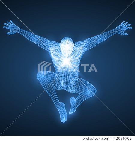 energy of the free falling man figure - Stock Illustration [42056702 ...