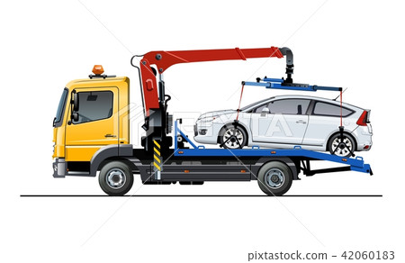 Vector tow truck template isolated on white - Stock Illustration ...
