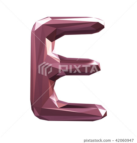 Capital latin letter E in low poly style... - Stock Illustration ...