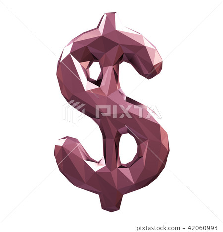dollar sign made in low poly style isolated on... - Stock Illustration ...