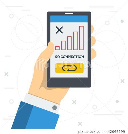 No connection sign on smartphone monitor - Stock Illustration [42062299 ...