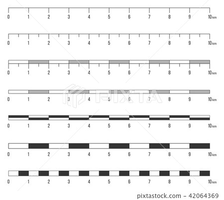 Creative vector illustration of map scale line... - Stock Illustration ...