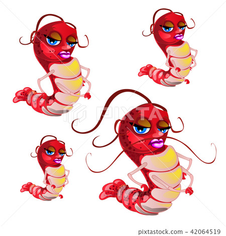 Fantasy animated shrimp isolated on white... - Stock Illustration ...