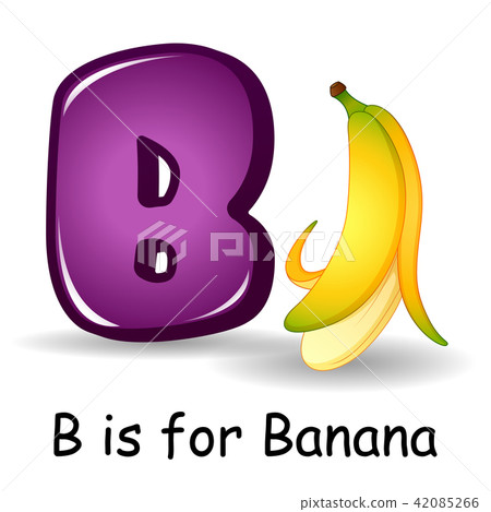 Fruits alphabet: B is for Banana Fruits - Stock Illustration [42085266 ...