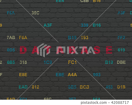 Software concept: Database on wall background - Stock Illustration ...