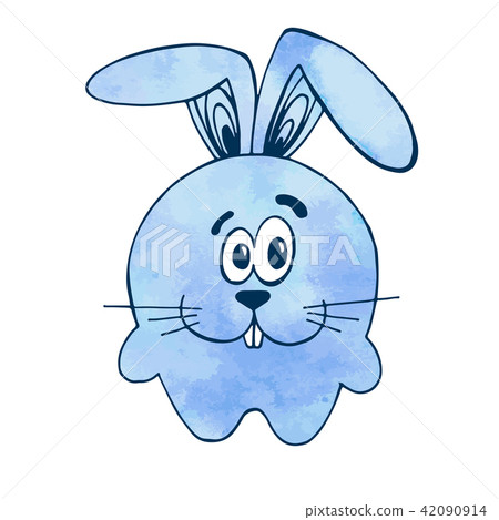 Cute cartoon rabbit isolated on white background. - Stock Illustration ...