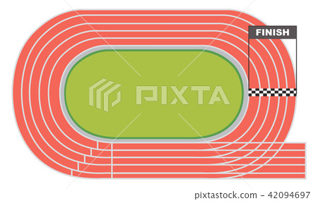 Aerial view of a running track - Stock Illustration [42094697] - PIXTA
