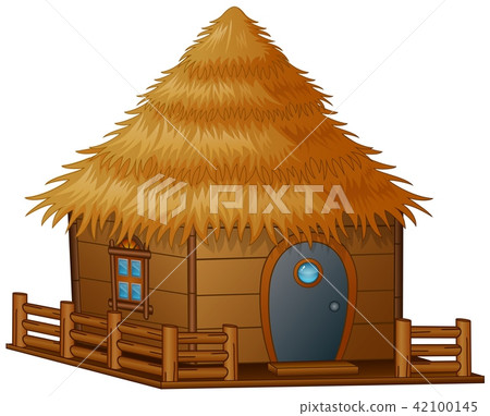 Cartoon hut on a white background - Stock Illustration [42100145] - PIXTA