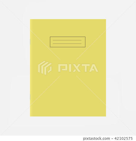Yellow school exercise book cover template. - Stock Illustration ...