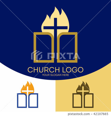 Church logo. Christian symbols. The cross of Jesus - Stock Illustration ...