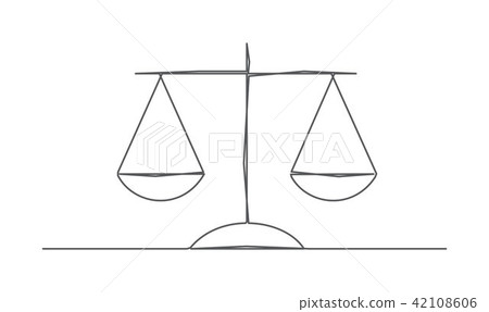Scale One line drawing - Stock Illustration [42108606] - PIXTA