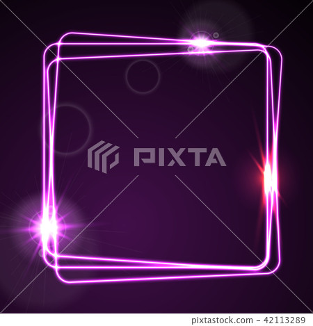 Glowing violet neon vector square shiny design - Stock Illustration ...