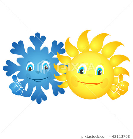 Sun and snowflake happy - Stock Illustration [42113708] - PIXTA