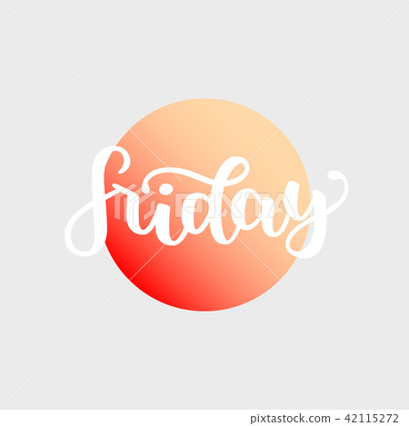 Friday. Handwriting font by calligraphy. Vector... - Stock Illustration ...