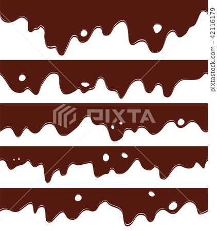 vector seamless liquid chocolate borders - Stock Illustration [42116179 ...
