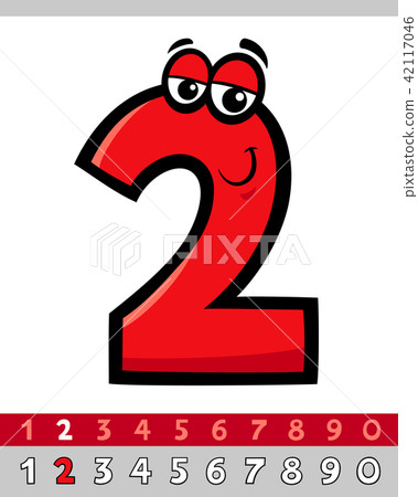 number two cartoon character - Stock Illustration [42117046] - PIXTA