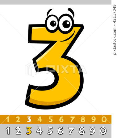 number three cartoon character-插圖素材 [42117049] - PIXTA圖庫