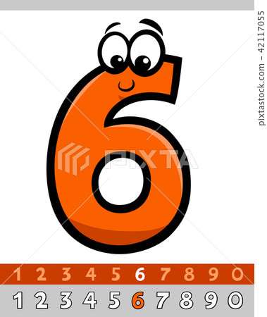 number six cartoon character - Stock Illustration [42117055] - PIXTA