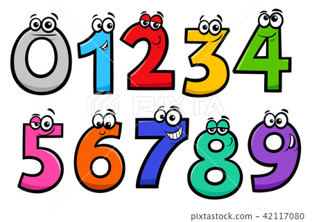 basic numbers cartoon characters set - Stock Illustration [42117080 ...