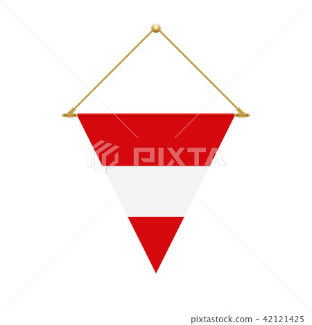 Austrian triangle flag hanging, vector - Stock Illustration [42121425 ...